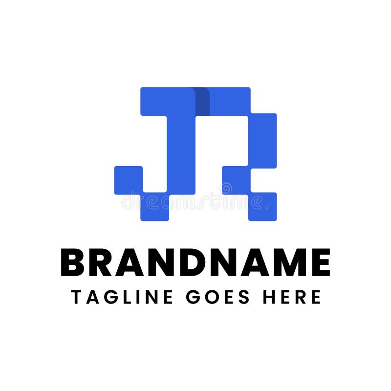 Letters JR Modern Pixel Logo, Suitable for Any Business with JR or RJ ...