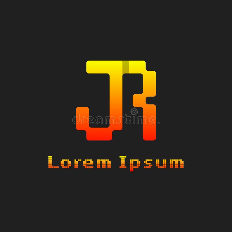 Letters JR Pixel Monogram Logo, Suitable for Any Business with JR or RJ ...