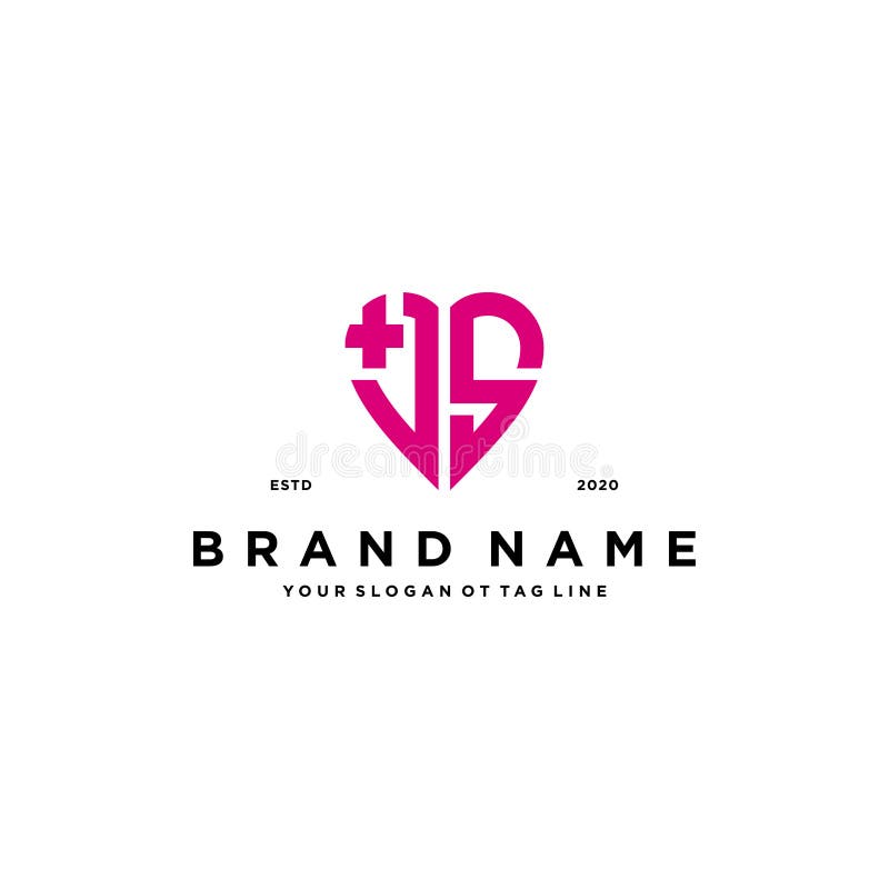 Letters JS and Love Logo Design Vector T Stock Vector - Illustration of ...