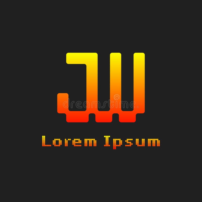 Letters JW Pixel Monogram Logo, Suitable for Any Business with JW or WJ ...