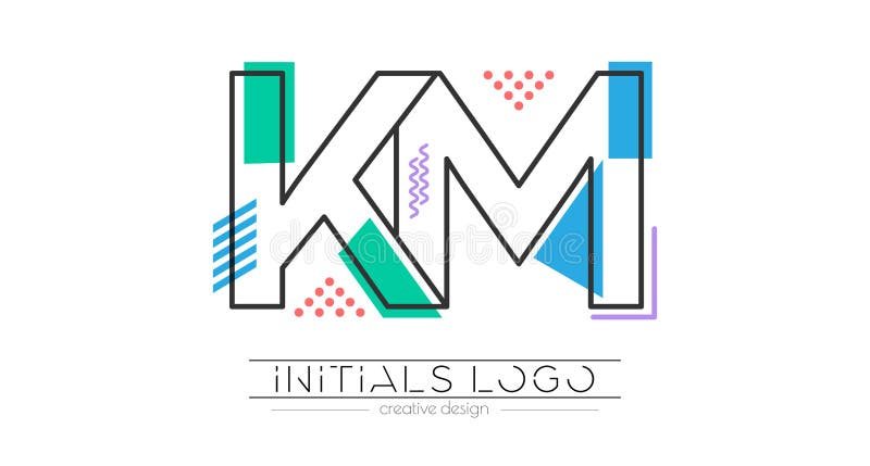 Letters K and M. Merging of Two Letters. Initials Logo or Abbreviation ...