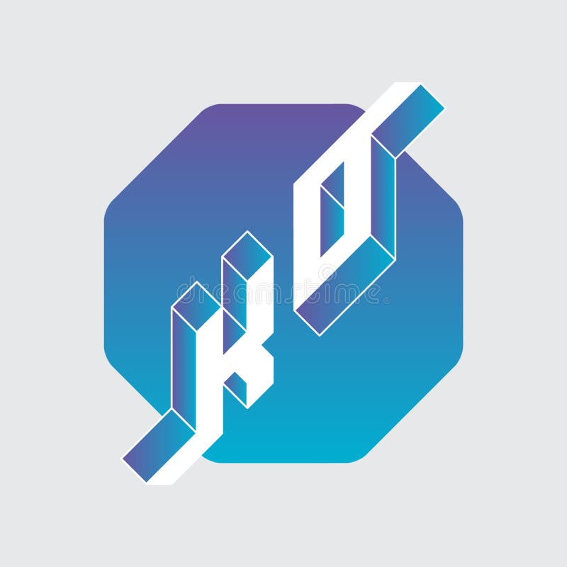 Letters K and O - Monogram or Logotype. Three-dimension Original ...