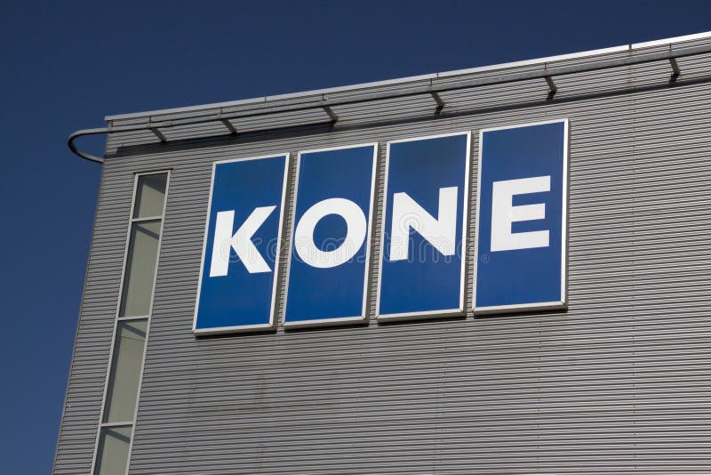 KONE Building With Signage And Blue Sky Clouds, Vertical Editorial ...