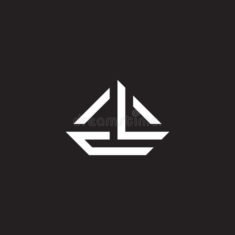 Letters L Ship Boat Simple Line Logo Vector Stock Vector - Illustration ...