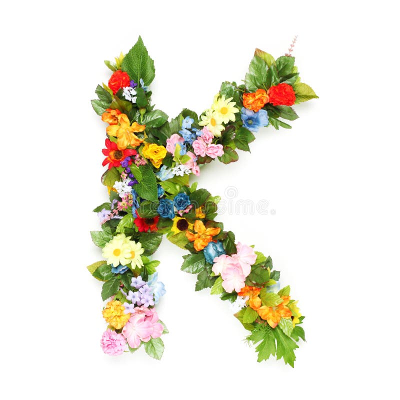 Letters of Leaves and Flowers Stock Image - Image of gardening, flower ...