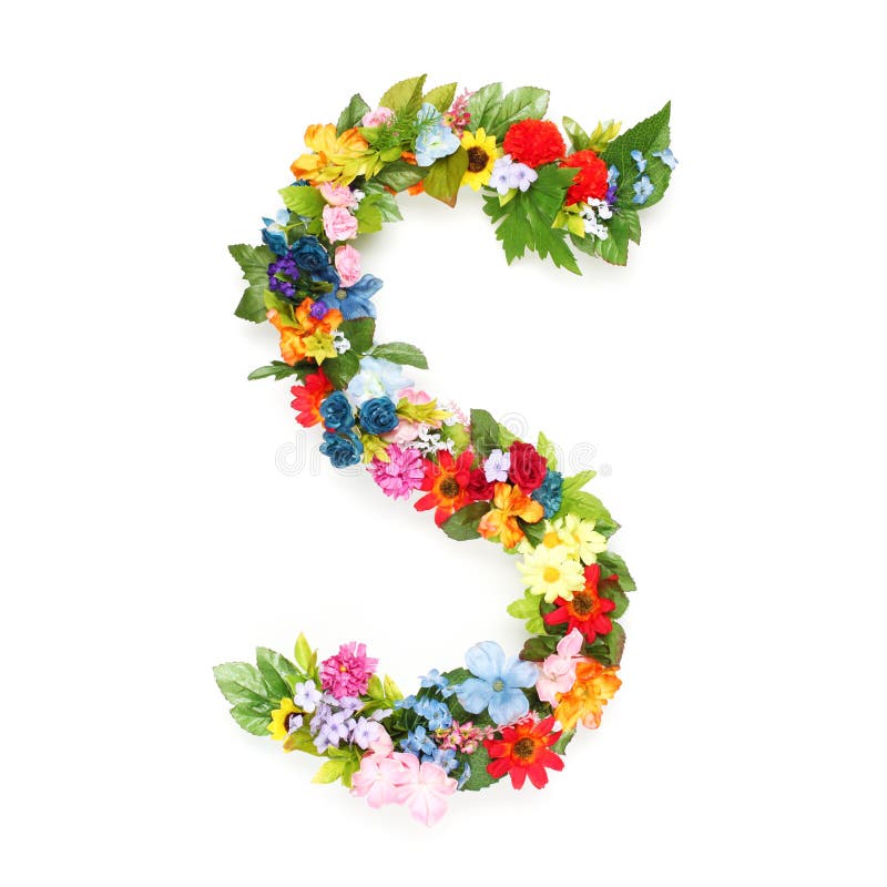 Letters of Leaves and Flowers Stock Image - Image of bloom, color: 43067705