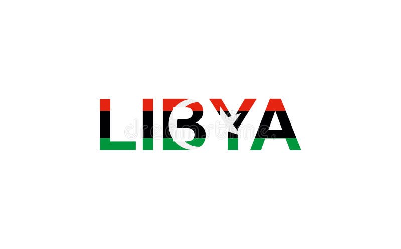 Letters Libya in the Style of the Country Flag. Libya Word in National ...