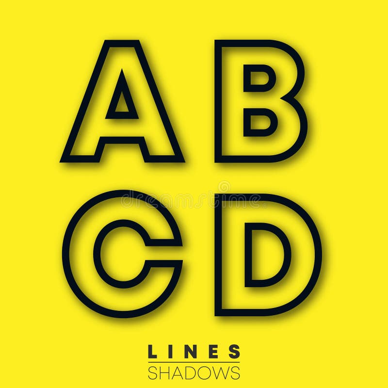 Letters Linear Design. Set of Letter a, B, C, D Template for Logo or ...