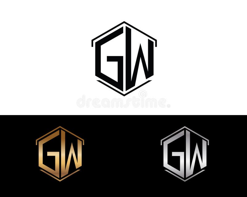 GW Hexagon Shape Letters Designs Stock Vector - Illustration of black ... GW Hexagon Shape Letters Designs Stock Vector - Illustration of black ...