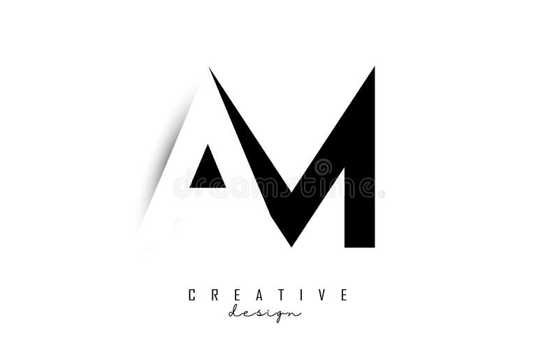 M Letter Logo Design Template Negative Space Style Stock Illustrations ...