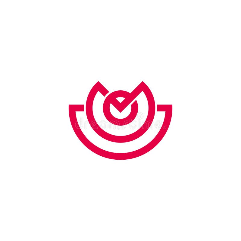 Letters M Simple Linked Red Rose Round Logo Vector Stock Vector ...