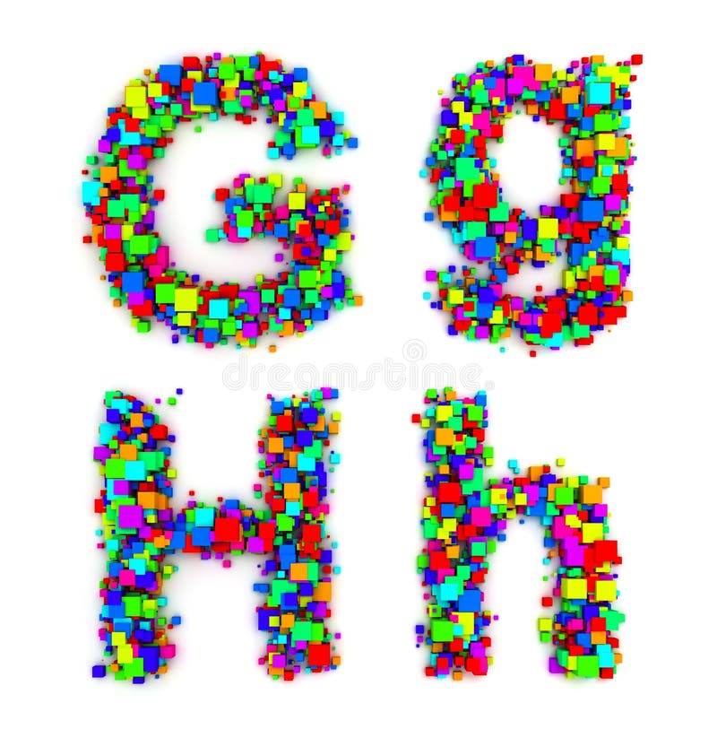 Letters Made of Colorful Boxes Stock Illustration - Illustration of ...