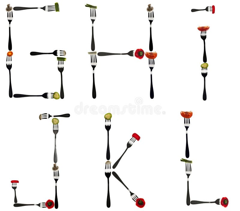 Letters Made of Food in Forks Stock Photo - Image of diet, text: 18279974