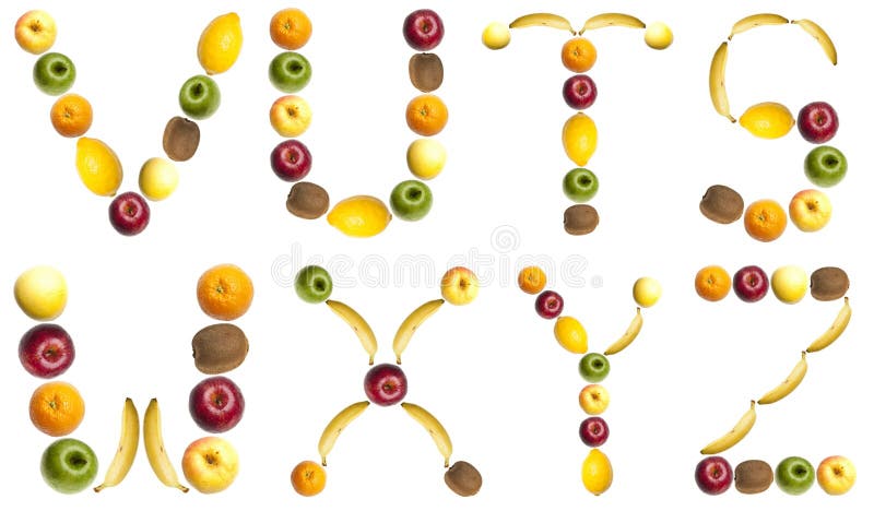 Letters made of fruits stock photo. Image of collection - 18298714