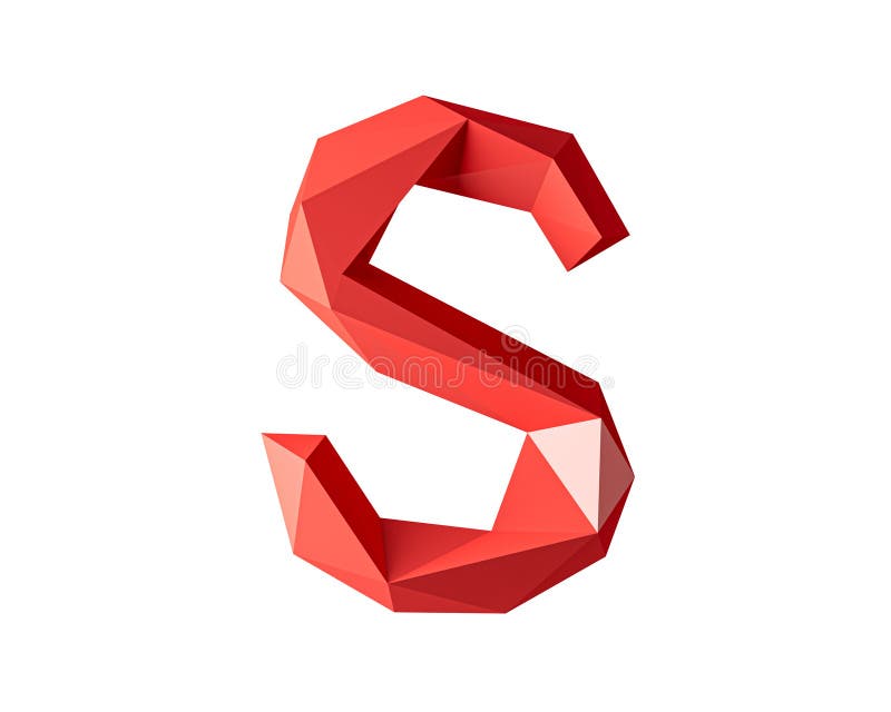 Letters Made of Low Poly Red Material Stock Illustration - Illustration ...