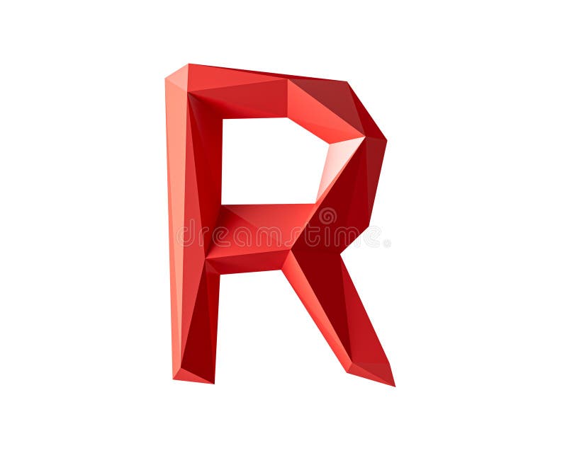 Letters Made of Low Poly Red Material Stock Illustration - Illustration ...