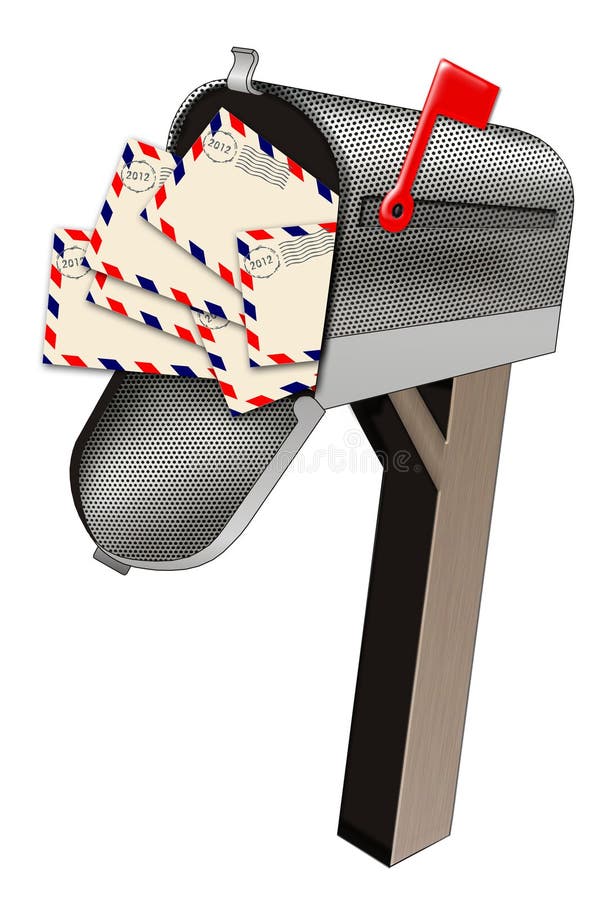Letters in mail box stock illustration. Illustration of postage - 24599529
