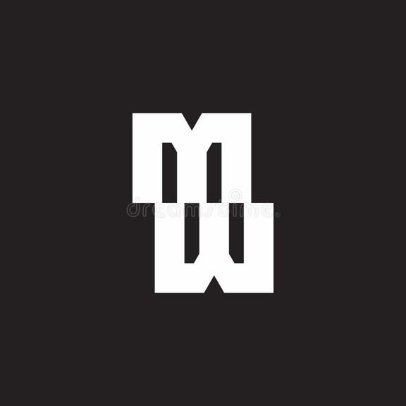 Letters Mw Abstract Geometric Simple Stripes Logo Vector Stock Vector ...
