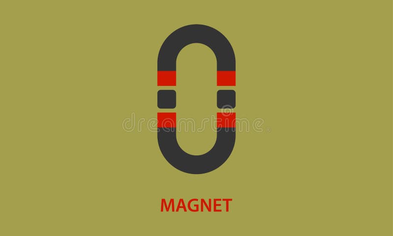 The Letters N and U Form a Magnet Stock Vector - Illustration of space ...