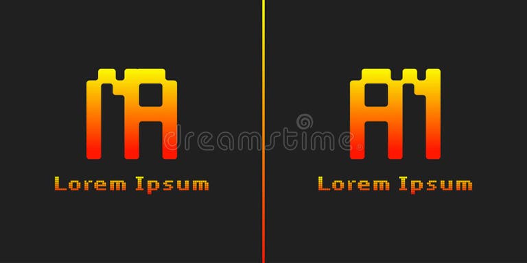 Letters NA and an Pixel Monogram Logo, Suitable for Any Business with ...