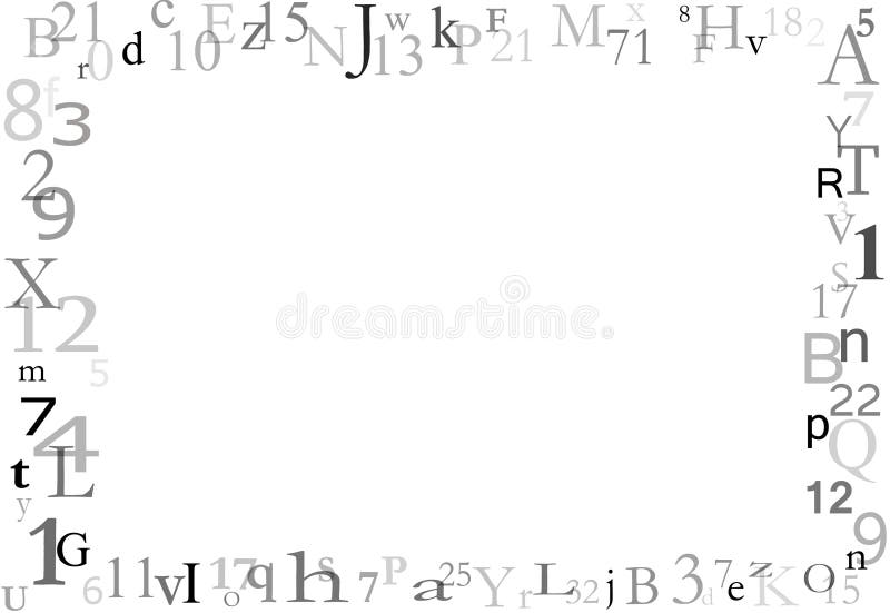 Letters And Numbers Border Background Royalty Free Stock Photography ...