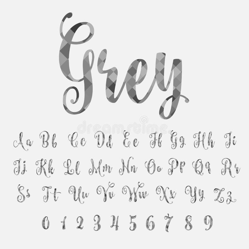 Letters and Numbers with Grey Stock Vector - Illustration of color ...