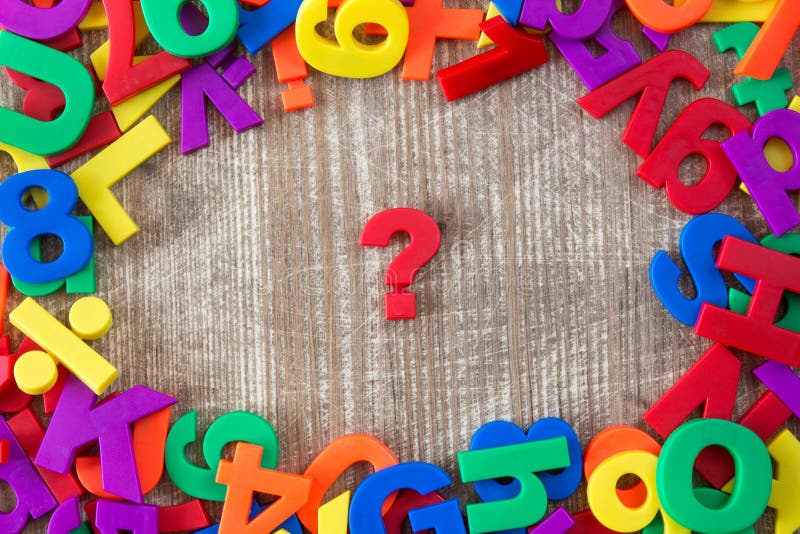 Letters and Numbers with Question Mark in a Middle Stock Image - Image ...
