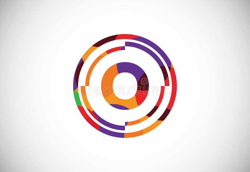 Letters O with Circle Frames Low Poly Art Style. English Alphabet ...