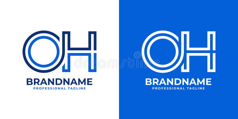 Letters OH Line Monogram Logo, Suitable for Business with OH or HO ...