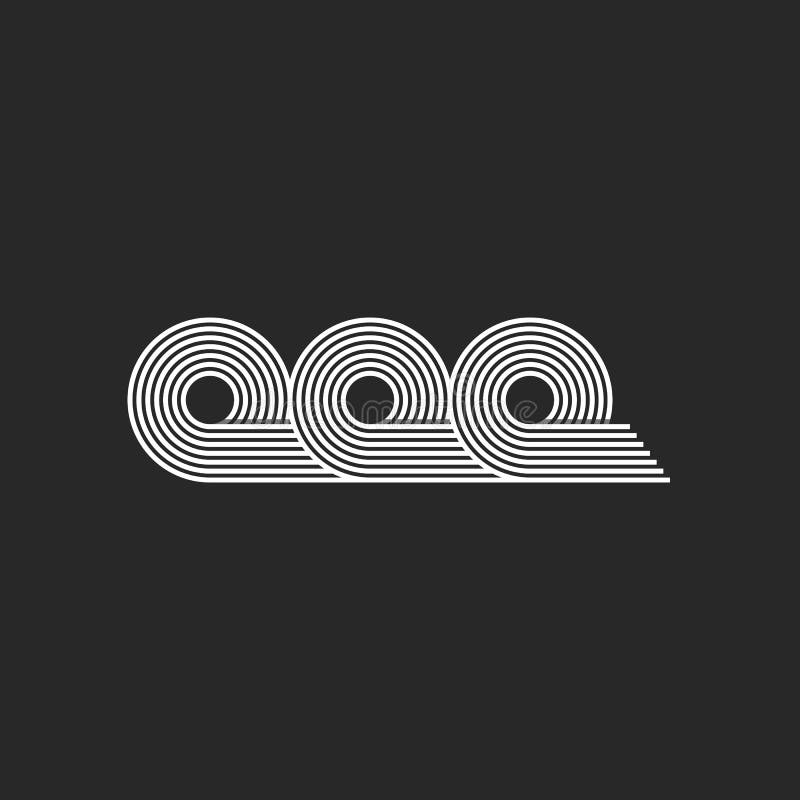Letters Ooo Logo Flat Black and White Monogram, Construction Loop ...