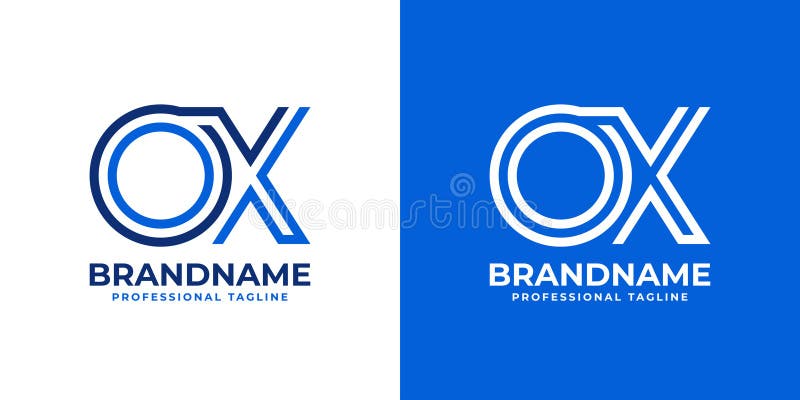 Letters OX Line Monogram Logo, Suitable for Business with OX or XO ...