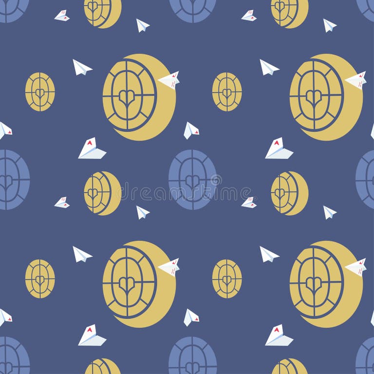 Seamless Pattern with Windows in Which Letters, Love Notes and Paper ...