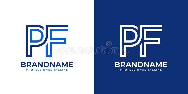 Letters PF Line Monogram Logo, Suitable for Business with PF or FP ...