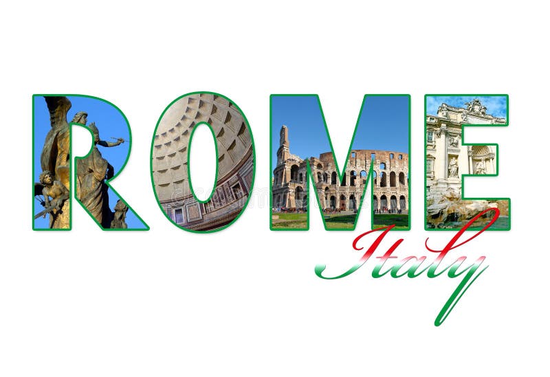 Letters with Photos of Rome City Stock Illustration - Illustration of ...