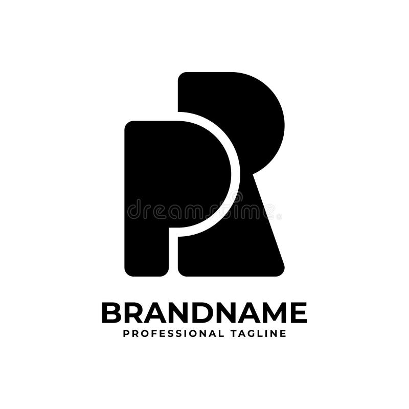 Letter P PR RP Monogram Logo Design Minimal Stock Vector - Illustration ...