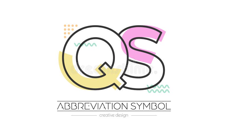 Letters Q and S. Merging of Two Letters. Initials Logo or Abbreviation ...