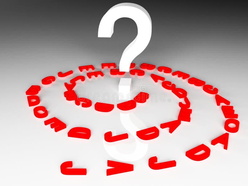 The Letters and a Question Mark Stock Illustration - Illustration of ...