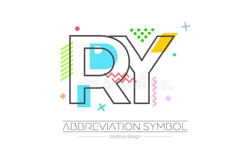 Letters R and Y. Merging of Two Letters. Initials Logo or Abbreviation ...