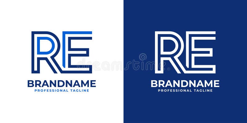 Letters RE Line Monogram Logo, Suitable for Business with RE or ER ...