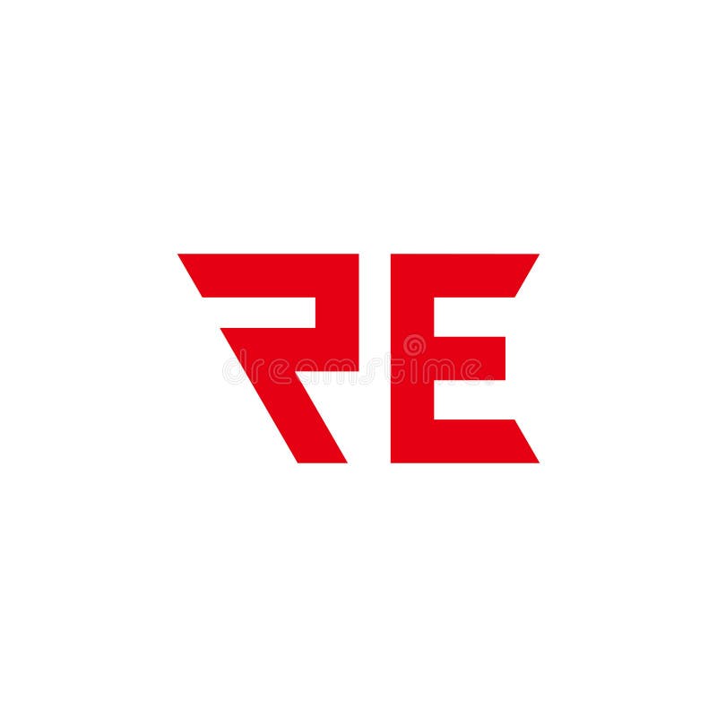 Letters Re Simple Red Geometric Line Font Logo Vector Stock Vector ...