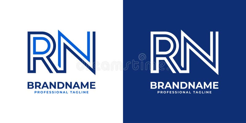 Letters RN Line Monogram Logo, Suitable for Business with RN or NR ...