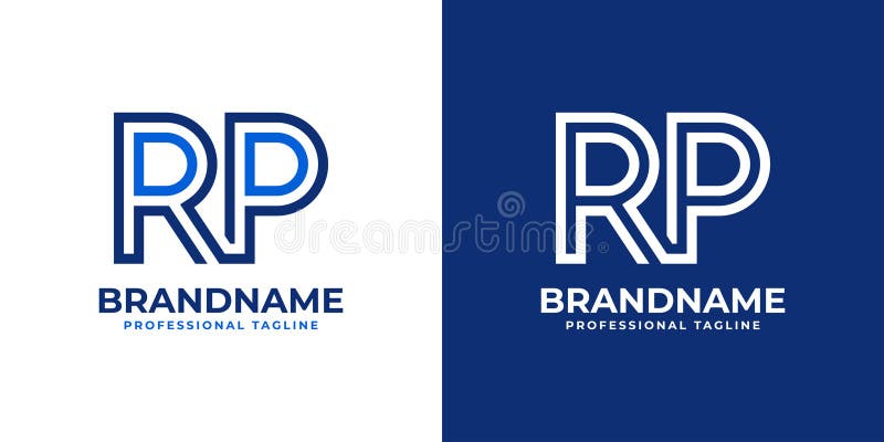 Letter P PR RP Monogram Logo Design Minimal Stock Vector - Illustration ...