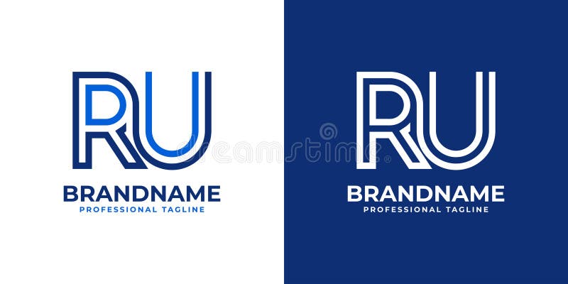 Letters RU Line Monogram Logo, Suitable for Business with RU or UR ...