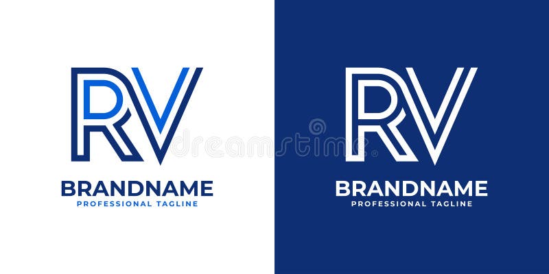 Letters RV Line Monogram Logo, Suitable for Business with RV or VR ...