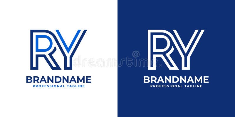 Letters RY Line Monogram Logo, Suitable for Business with RY or YR ...