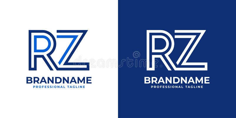 Letters RZ Line Monogram Logo, Suitable for Business with RZ or ZR ...