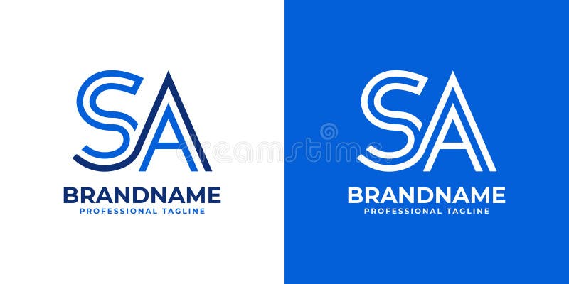Letters SA Line Monogram Logo, Suitable for Business with SA or AS ...
