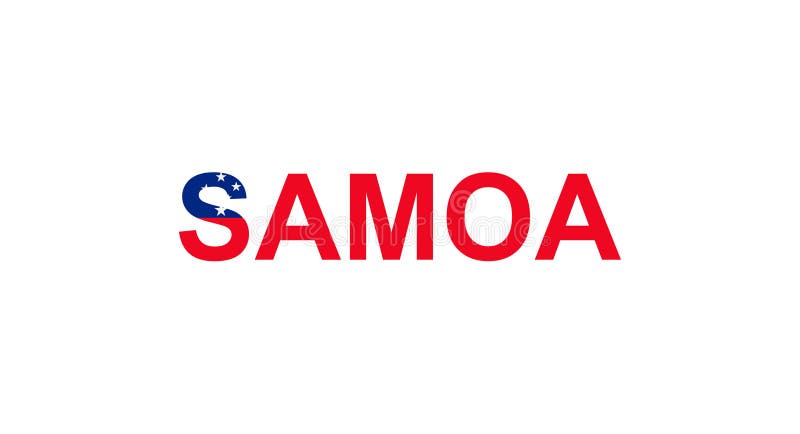 Letters Samoa in the Style of the Country Flag. Samoa Word in National ...