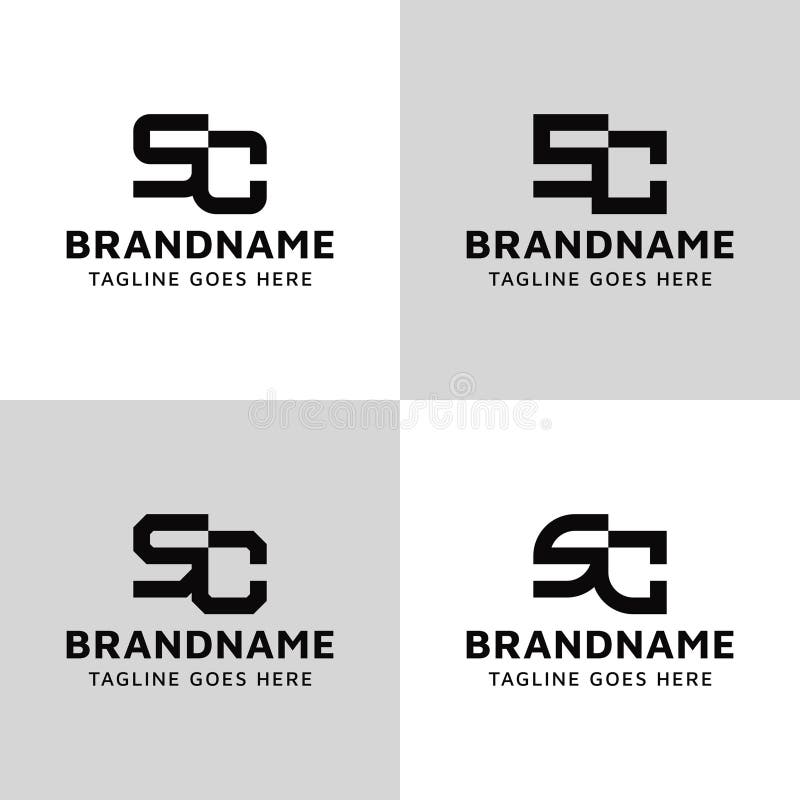 Letters SC Monogram Logo Set, Suitable for Any Business with CS or SC ...