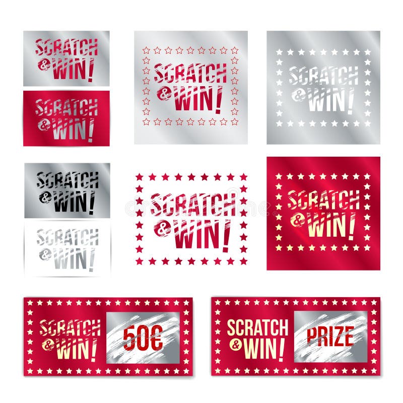 Scratch Card Game and Win. with Effect from Scratch Marks Stock Vector ...